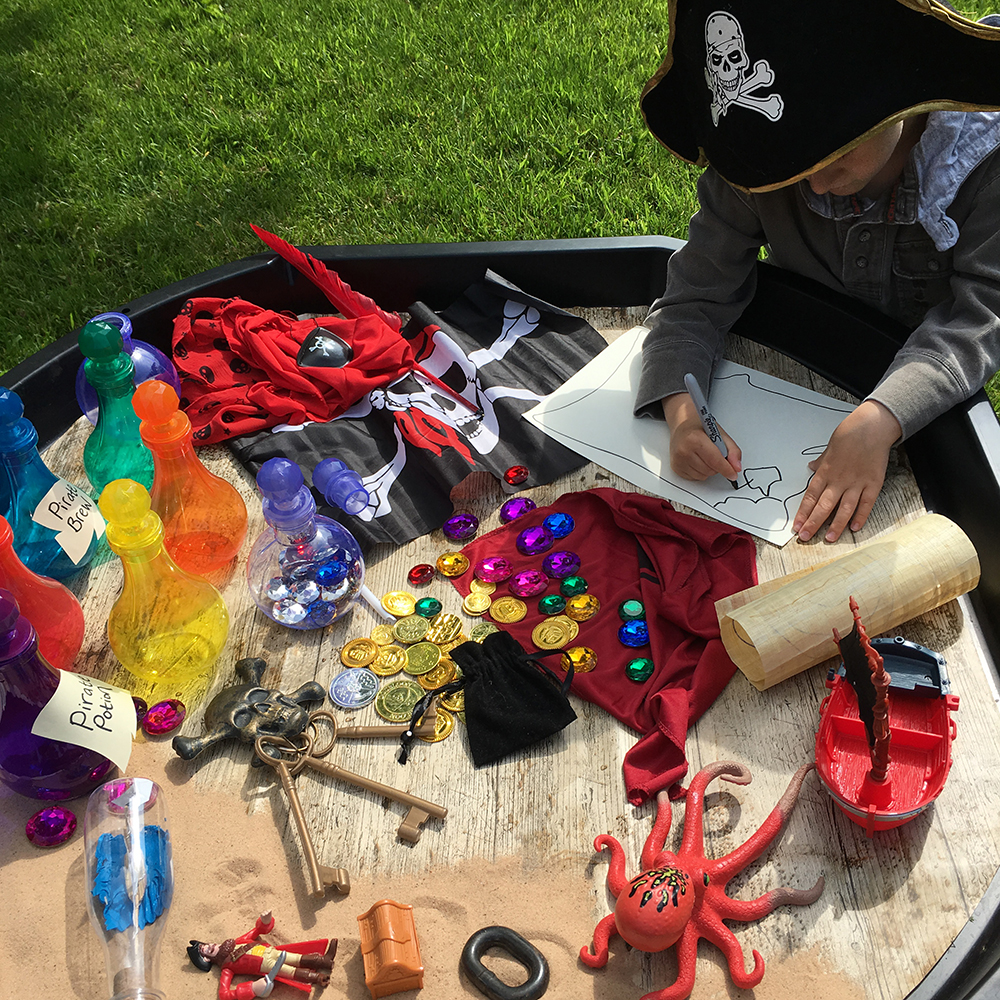 Pirate play in the Tuff Tray – Lottie Makes